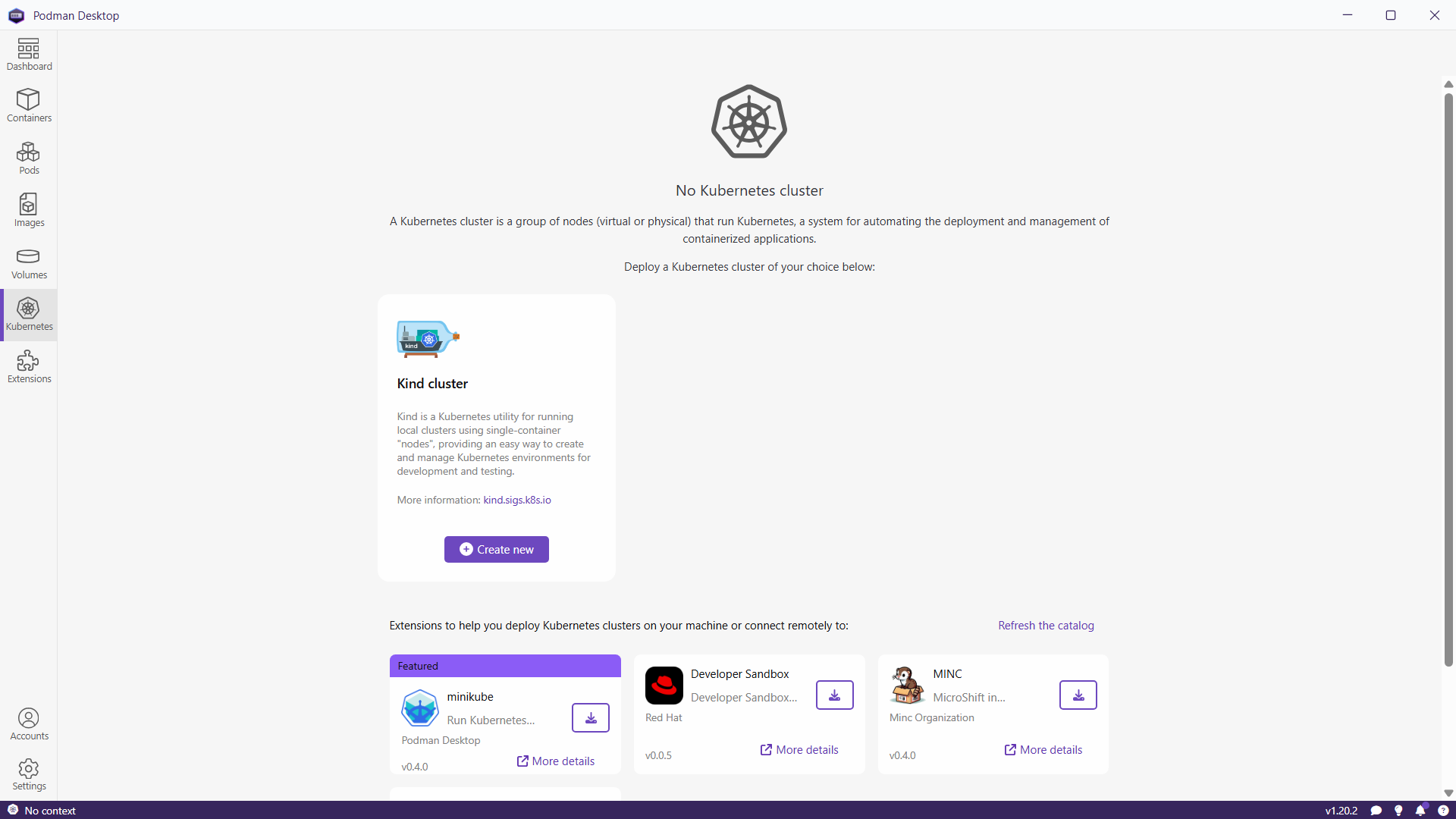 Kubernetes in Docker (kind) — Podman Desktop Tutorial 0.0.1 documentation